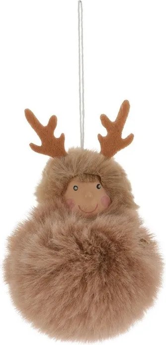 Závěsné děvčátko s parohy – hnědé 11 cm