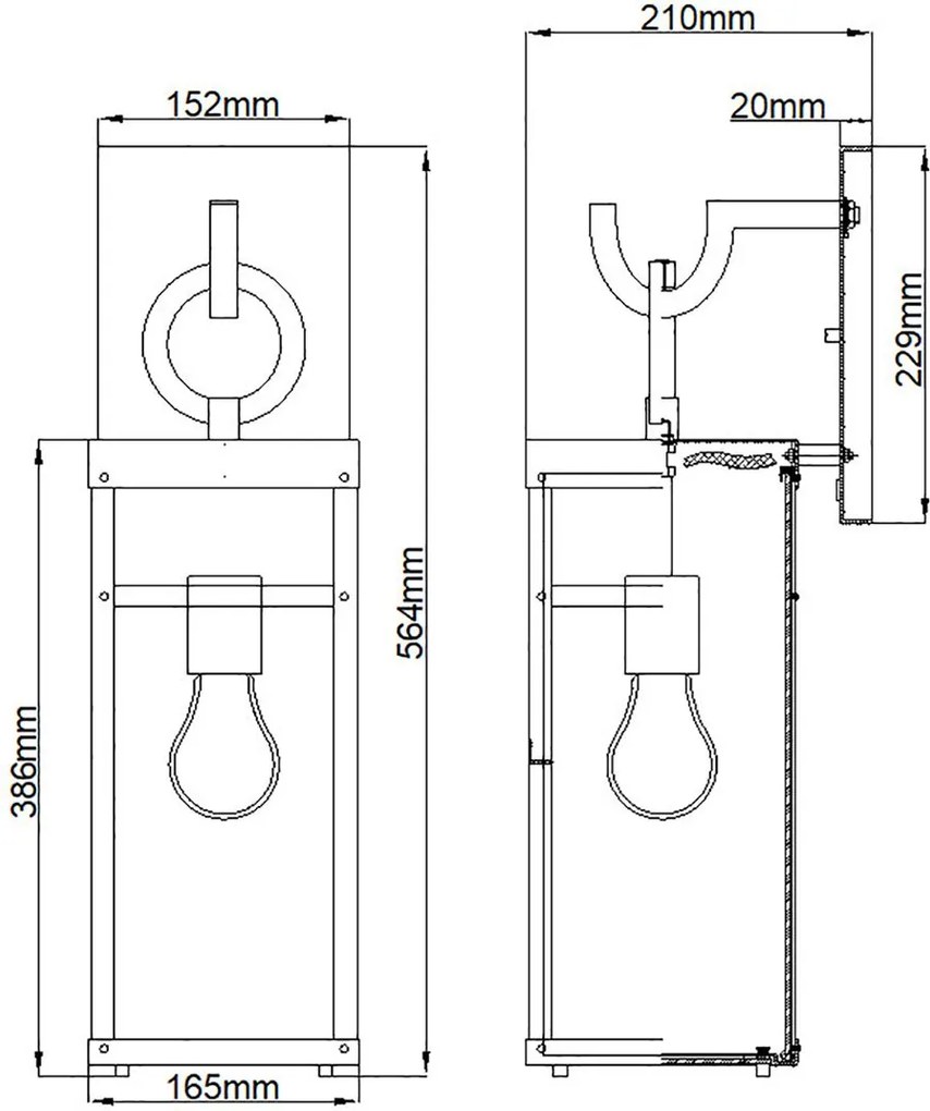 Velká venkovní lucerna Elstead PORTER L 56 cm zvětralý zinek