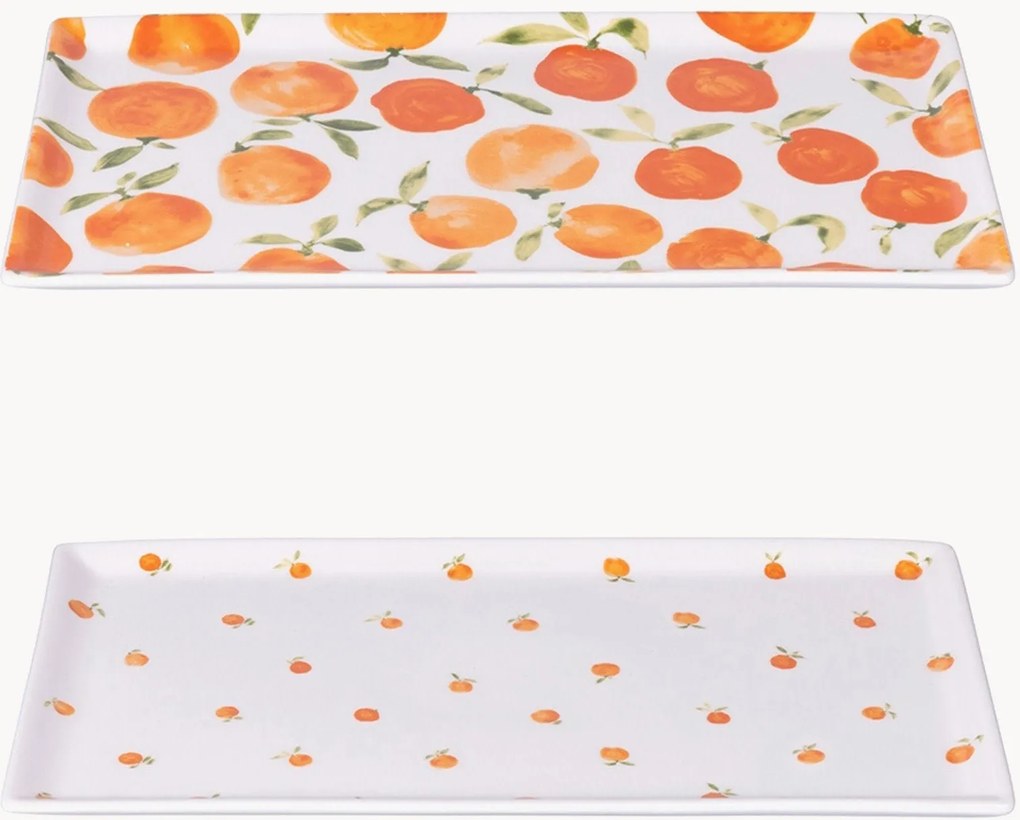 Sada obdélníkových talířů Fruit Life, 4 díly