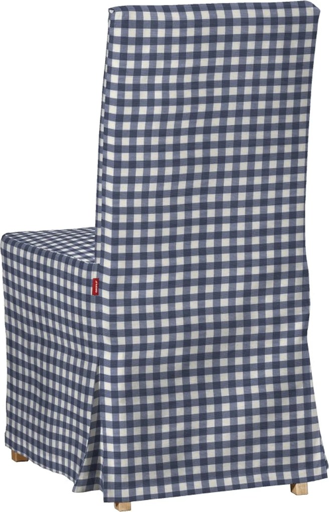 Potah na židli IKEA  Henriksdal, dlouhý barva tmavě modrá látka vzorované