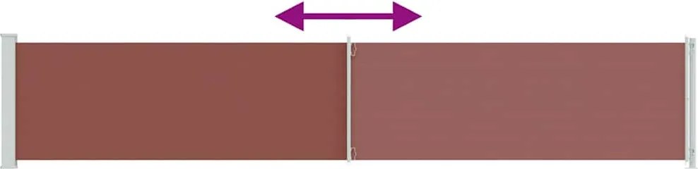 Zatahovací boční markýza 117 x 614 cm hnědá 317951