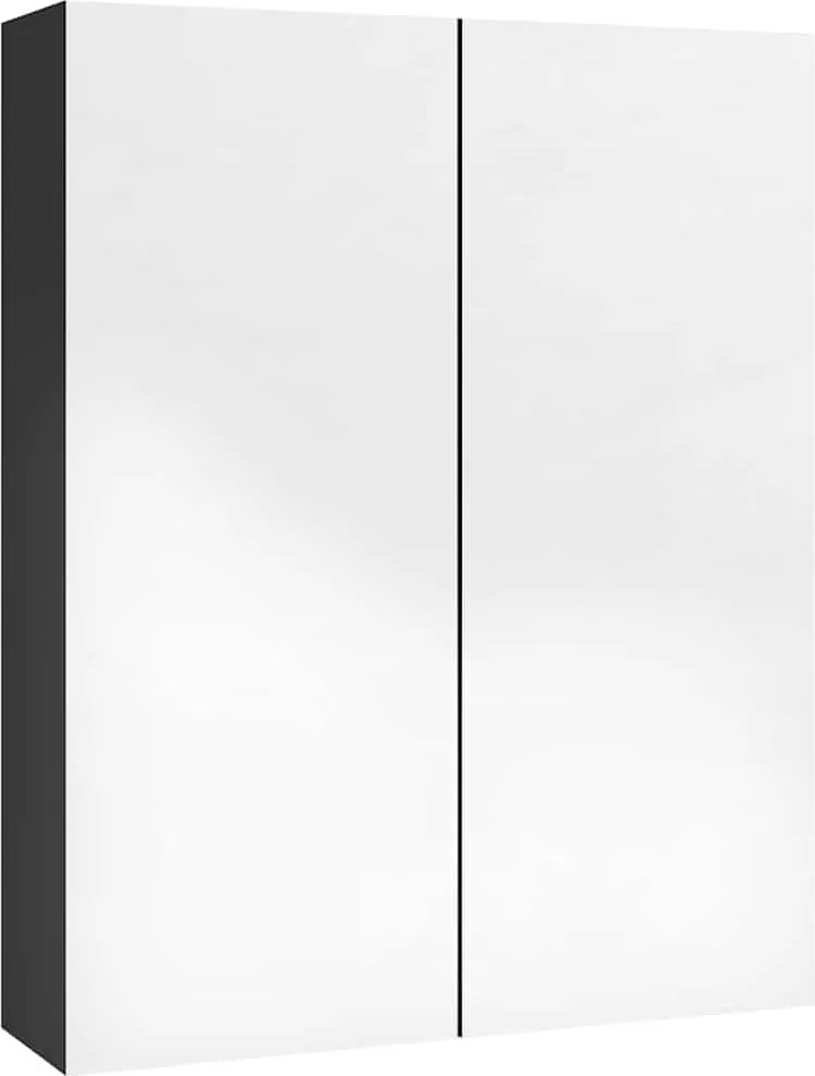 Koupelnová skříňka se zrcadlem 60 x 15 x 75 cm MDF zářivě černá 331524