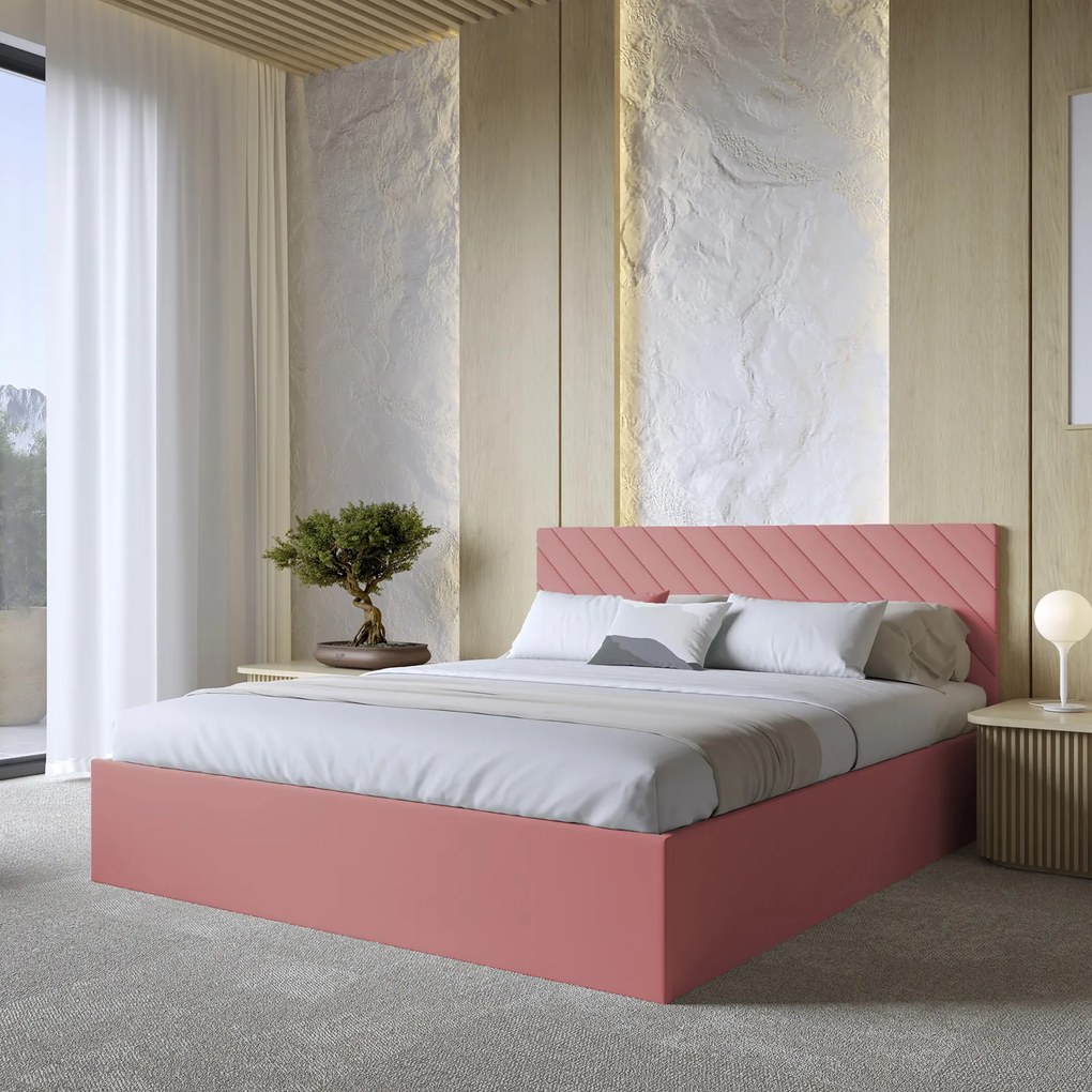 Eka Čalouněná postel ADEL 140x200 cm Barva látky Trinity: Modrá (Trinity 2313)