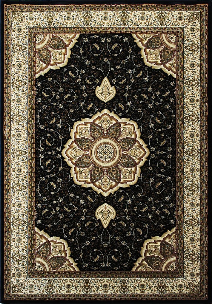 BE Koberec Anatolia 5328 BLACK - černý obdélníkový Rozměr: 100x200 cm