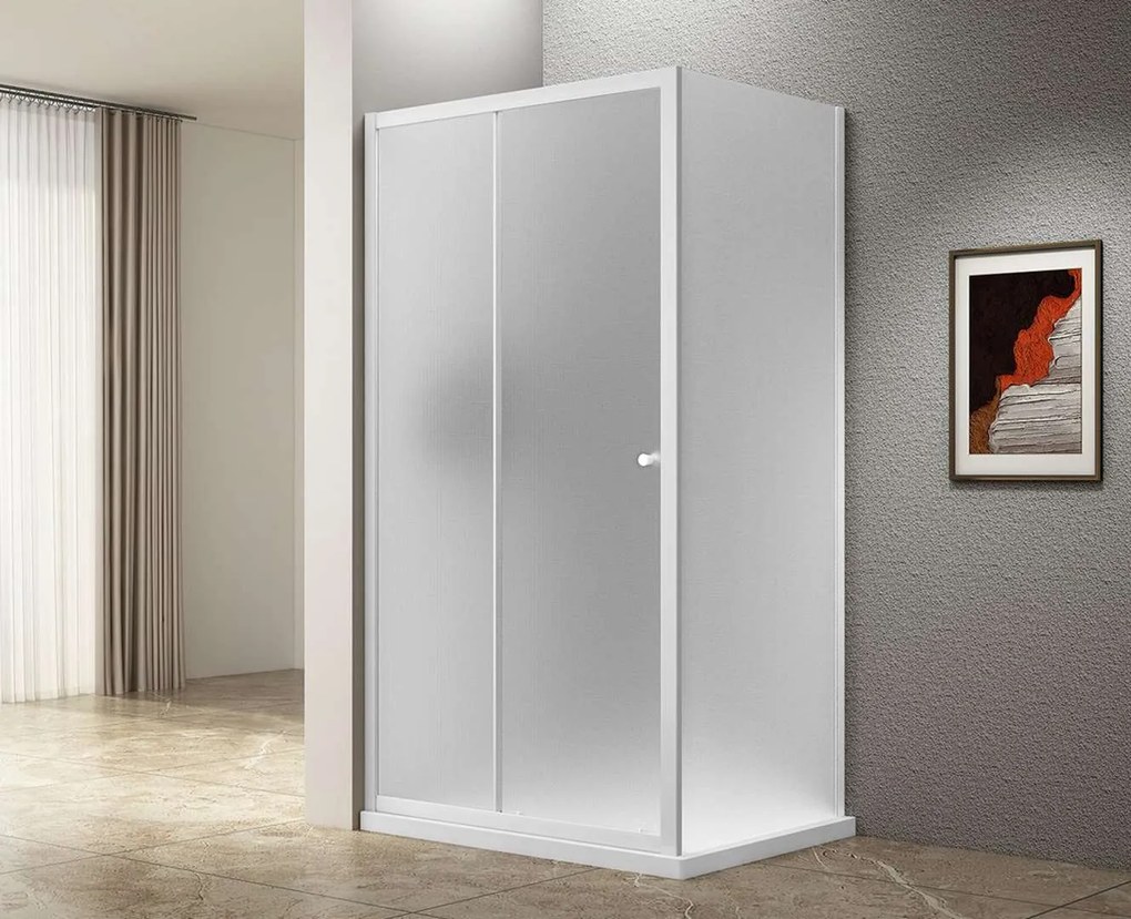 Aqualine Ugga - Sprchový kout 100x90 cm, sklo Brick/bílá AWS100-02