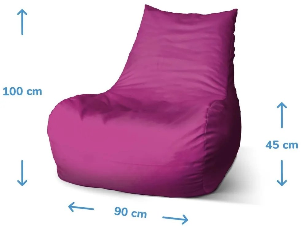 Sedací vak Bean srdce na růžové, růžová