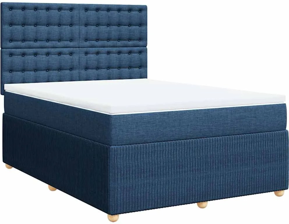 Box spring postel s matrací modrá 140x200 cm textil 3292099
