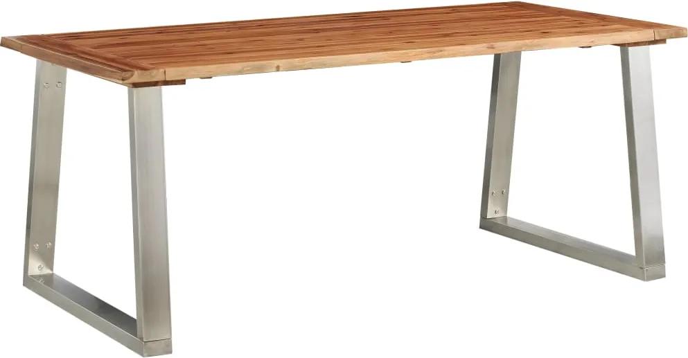 Jídelní stůl Howick - masivní akácie a nerezová ocel | 180 x 90 x 75 cm
