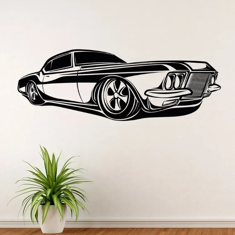 Americký auto veterán 70 léta - vinylová samolepka na zeď 100x35cm