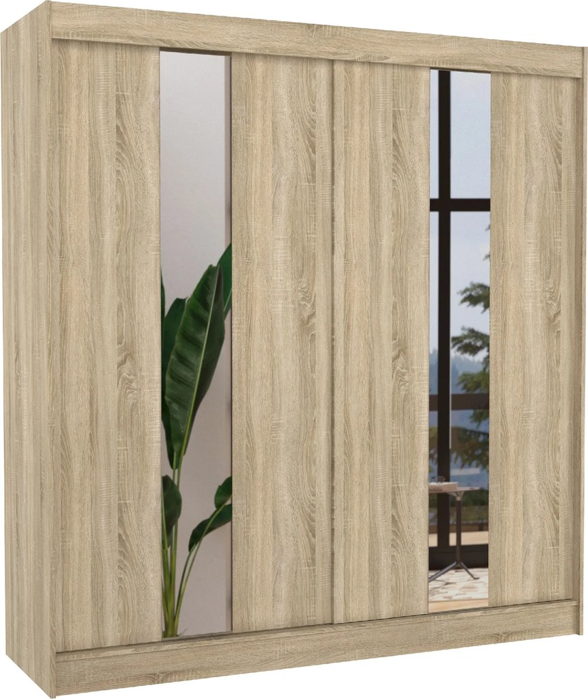 ADRK Furniture Posuvná skříň s zrcadlem BALTON 200 SW-BAL-S-200+A417