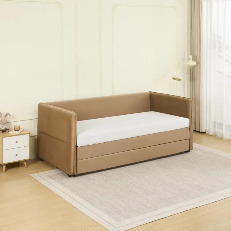 Postel s výsuvnou přistýlkou, hnědá, 90x200, TALNIA Kondela 0000416480