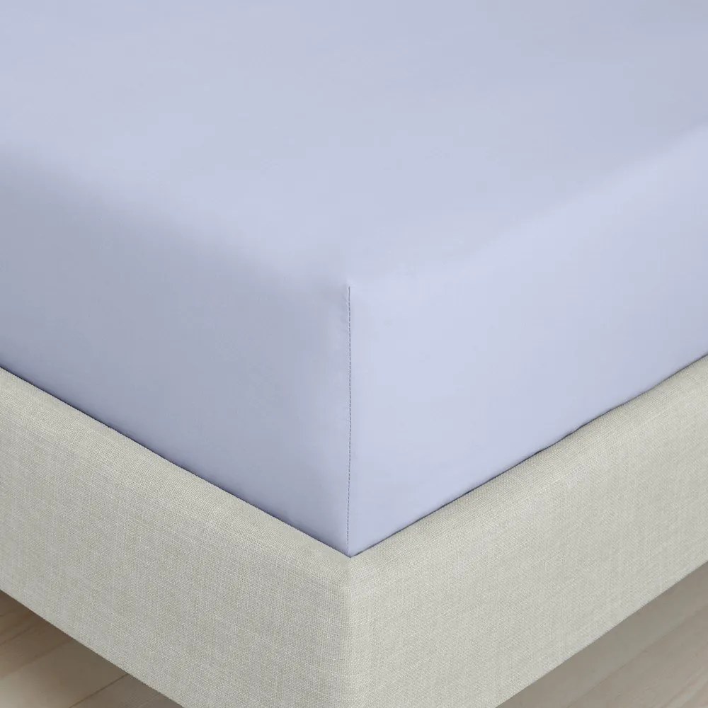 Napínací prostěradlo z bavlněného perkálu v levandulové barvě 150x200 cm Cotton Percale – Bianca