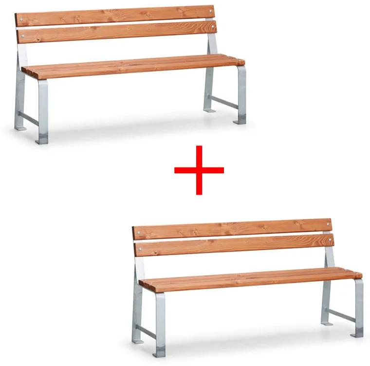 B2B Partner Parková lavička MEZZO s opěradlem, délka 1,5 m, 1+1 ZDARMA
