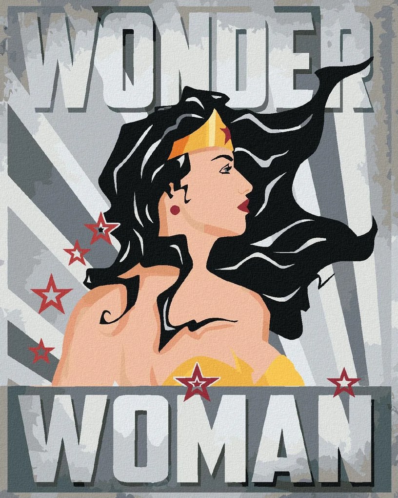 Zuty - wonder woman hvězda ii, 40×50 cm, bez rámu a bez vypnutí plátna