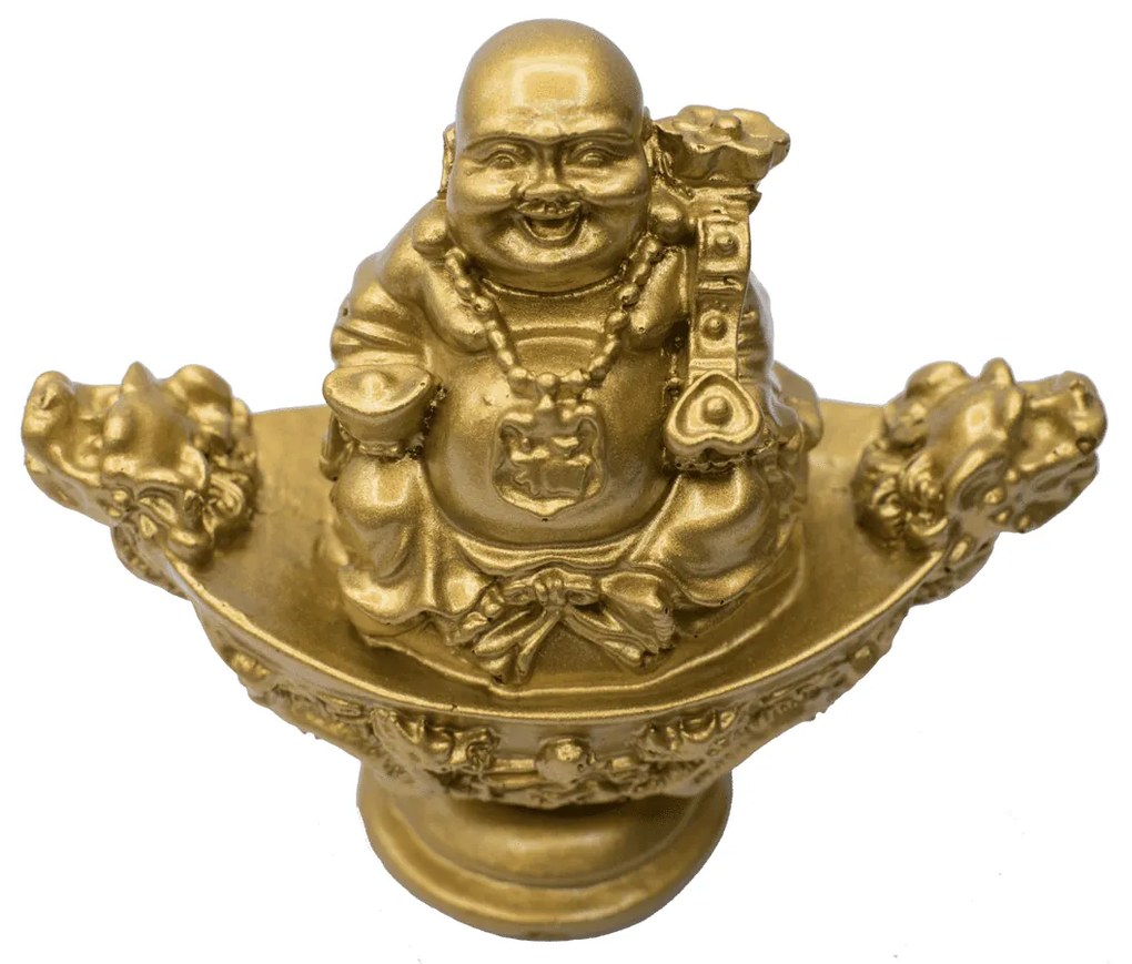 Milujeme Kameny Buddha sedící na ingotu - soška feng shui