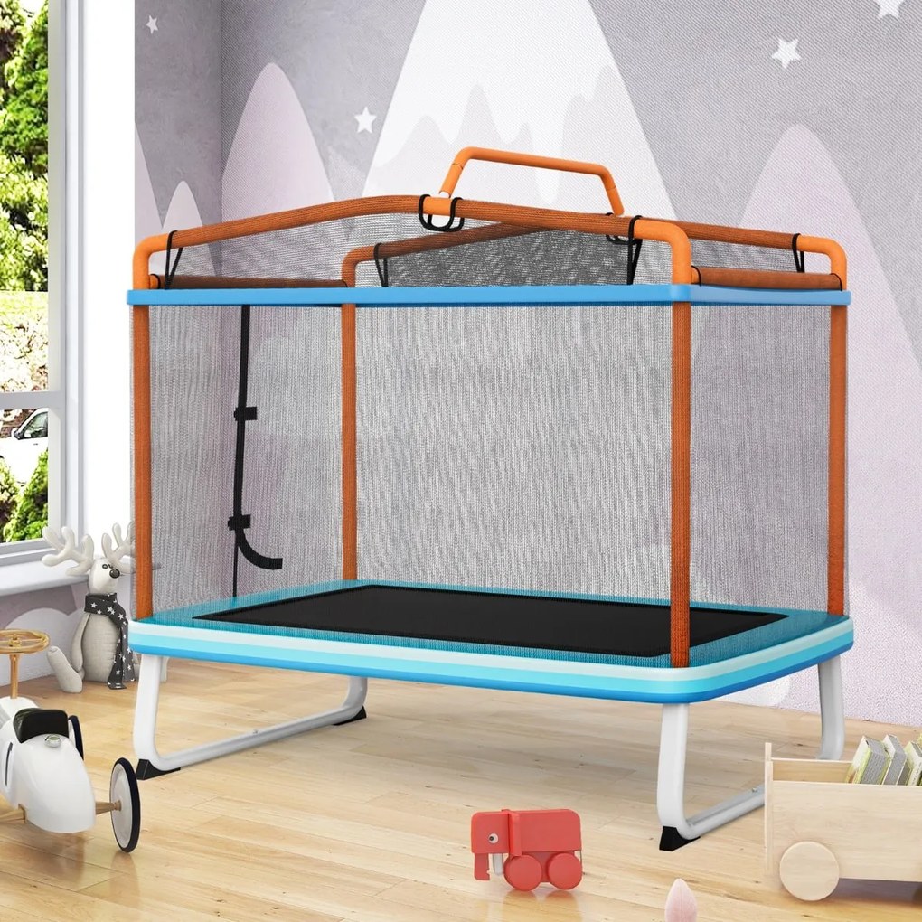 Costway Obdélníková trampolína 3-in-1 pro děti trampolína pro – pomerančový