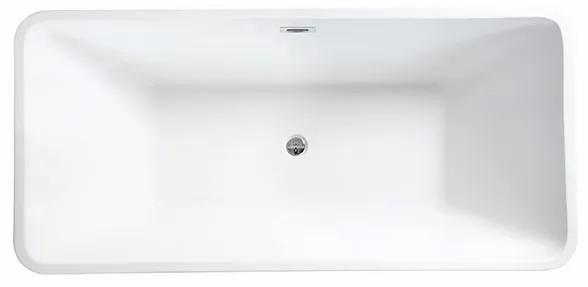 Besco Akrylátová volně stojící vana Evita Glam G 160x80 Barva: Bílá/grafit, Rozměry (cm): 160x80, Typ a barva výpustě: Click-Clack s přepadem, grafit