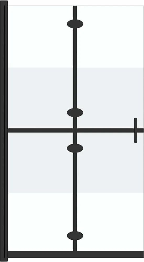 Skládací sprchová zástěna napůl mléčné ESG sklo 100 x 190 cm 151189