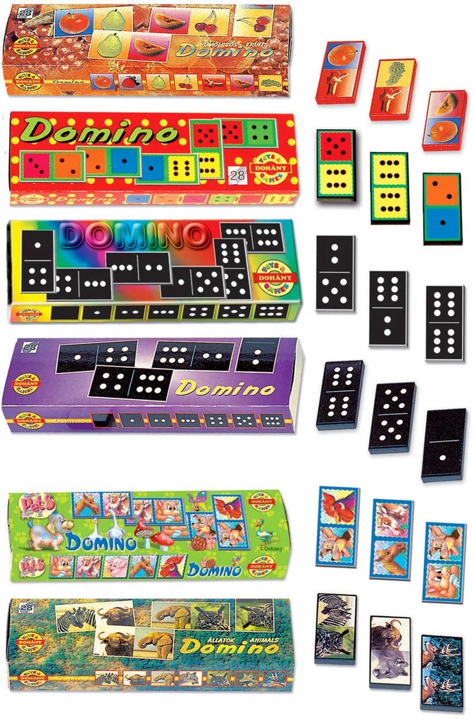 _Ostatní 1_ Hra Domino velké 6 druhů *SPOLEČENSKÉ HRY* 631doh