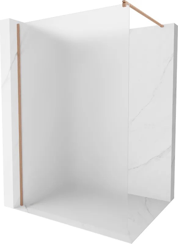 Mexen Kioto, sprchová zástěna Walk-In 120 x 200 cm, 8mm sklo námraza, měděný matný profil, 800-120-101-65-30
