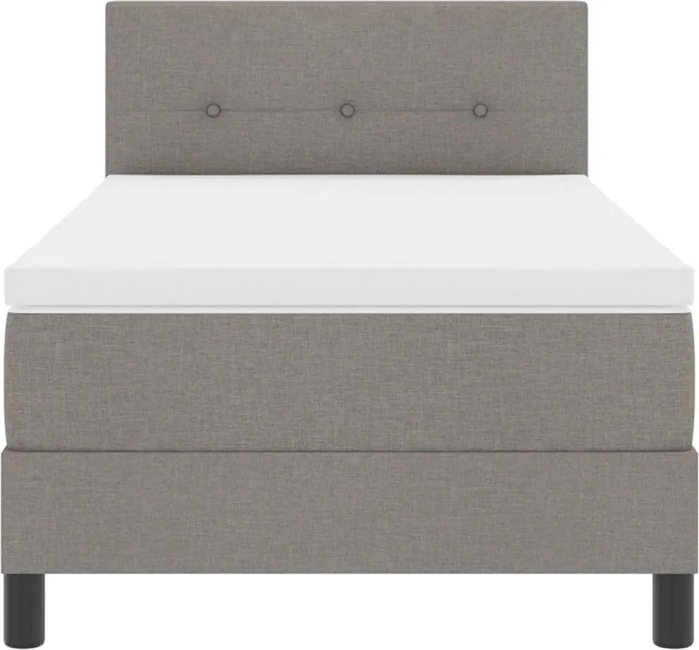 Postel s boxspringem s čelo Taupe 100 x 200 cm textil 3338668