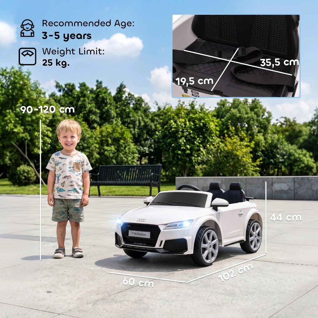HOMCOM Dětské elektrické autíčko 12V dětské autíčko s dálkovým ovládáním 2.4G, hudba, elektrické autíčko se světlem, připojení USB/MP3, funkce zpětné…