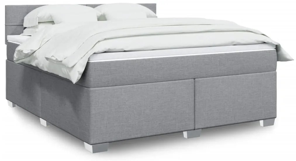 Box spring postel s matrací světle šedá 180 x 200 cm textil 3285967