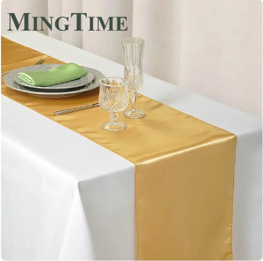 Luxusní saténový stolní běhoun (30x275 cm) Barva: Zlatá