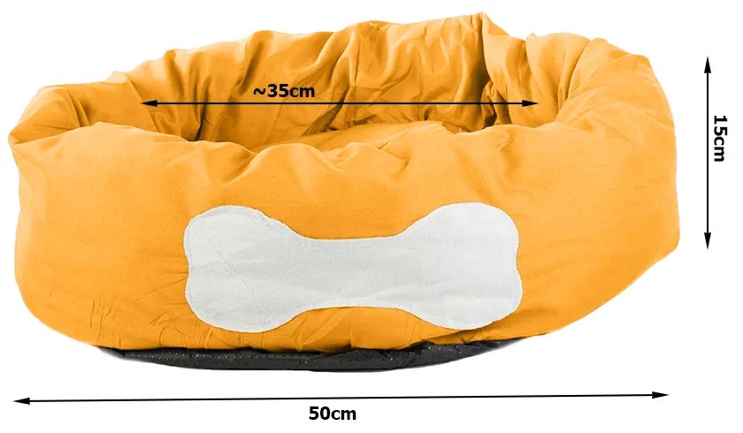 Plyšový pelíšek pro psa/kočku BONENEST 50 cm, oranžový