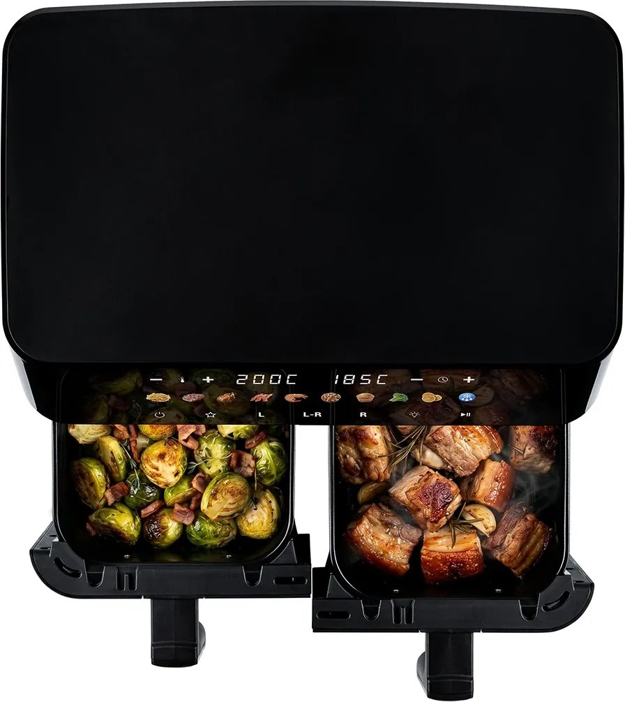 TESLA AirCook DualZone Q787 XXL Deluxe - multifunkční duální digitální horkovzdušná fritéza 2v1