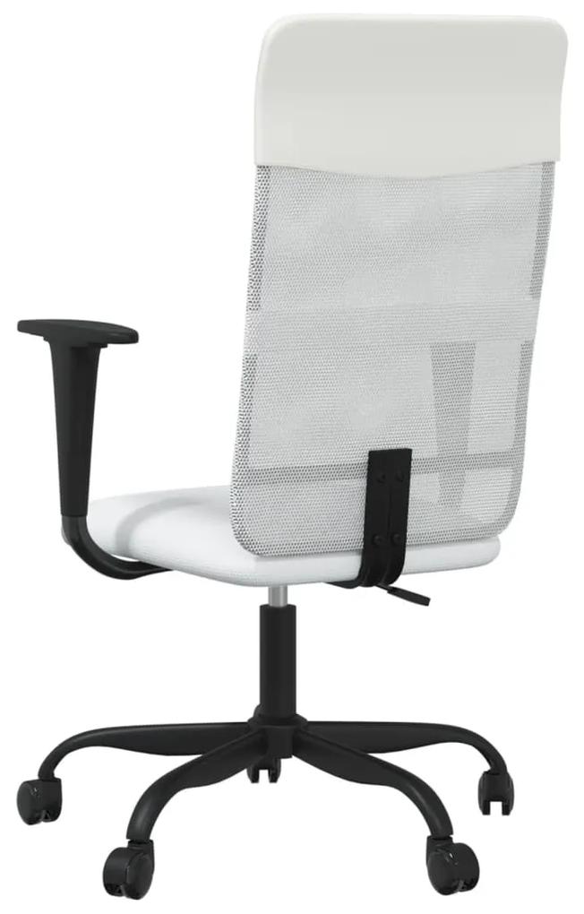 Kancelářská židle výškově nastavitelná bílá síťovina umělá kůže - Default Title