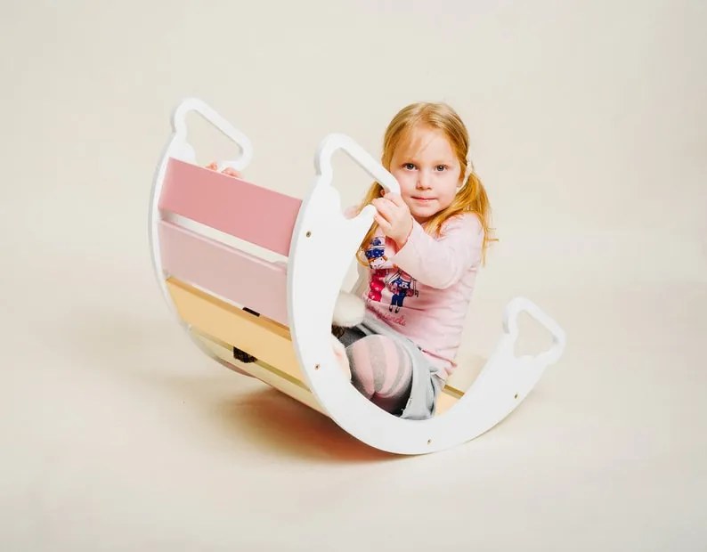 Montessori houpačka Sway Rainbow White Gelato Toddler in Family