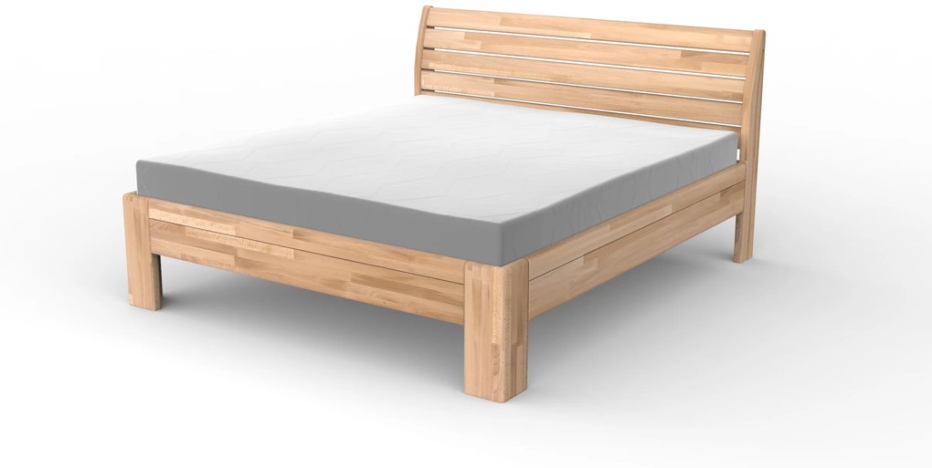 Masivní postel WALTZ - Solwo Design Dřevo a odstín oleje: BUK Cink - Olej odstín BO102, Rozměr spací plochy: 180x200