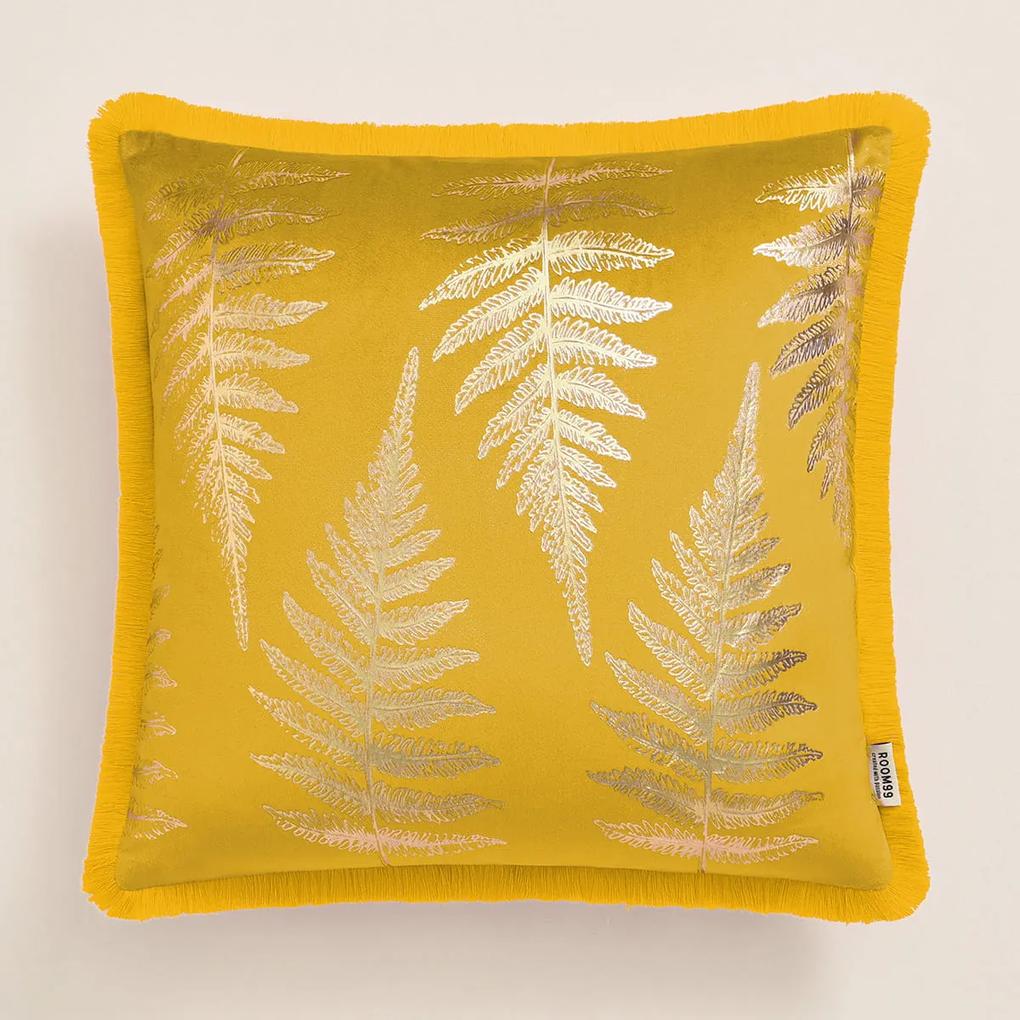 Room99 Dekorační povlak na polštář Euphoria Zlaté listy 40 x 40 cm Barva: Světle růžová