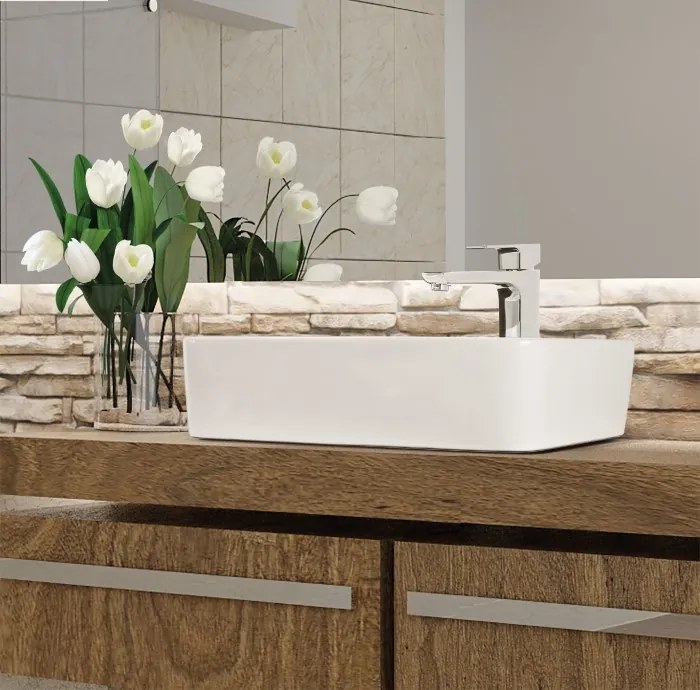 Invena Paros, keramické umyvadlo na desku 475x375x145 mm, bílá lesklá, INV-CE-36-001-C