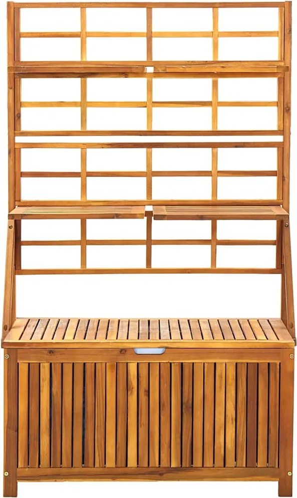 Úložný box s treláží 99 x 55 x 160 cm masivní akáciové dřevo 311881
