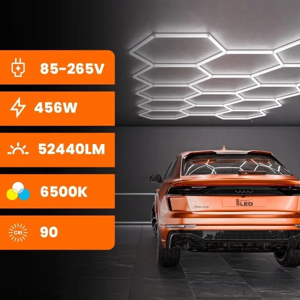 LED Stropní svítidlo LED/570W/85-265V 6500K 522x298 cm CRI 90 IP44 bílá