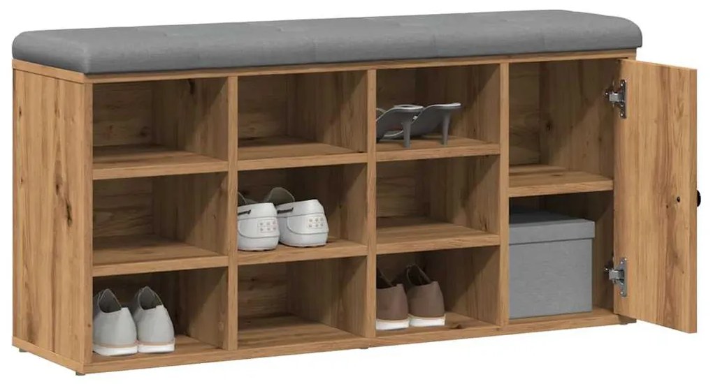 vidaXL Lavice s botníkem dub artisan 102x32x50 cm Engineered Wood