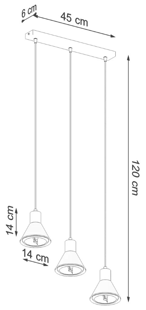 Sollux Lighting Závěsné svítidlo TALEJA 3 Černá [ES111].