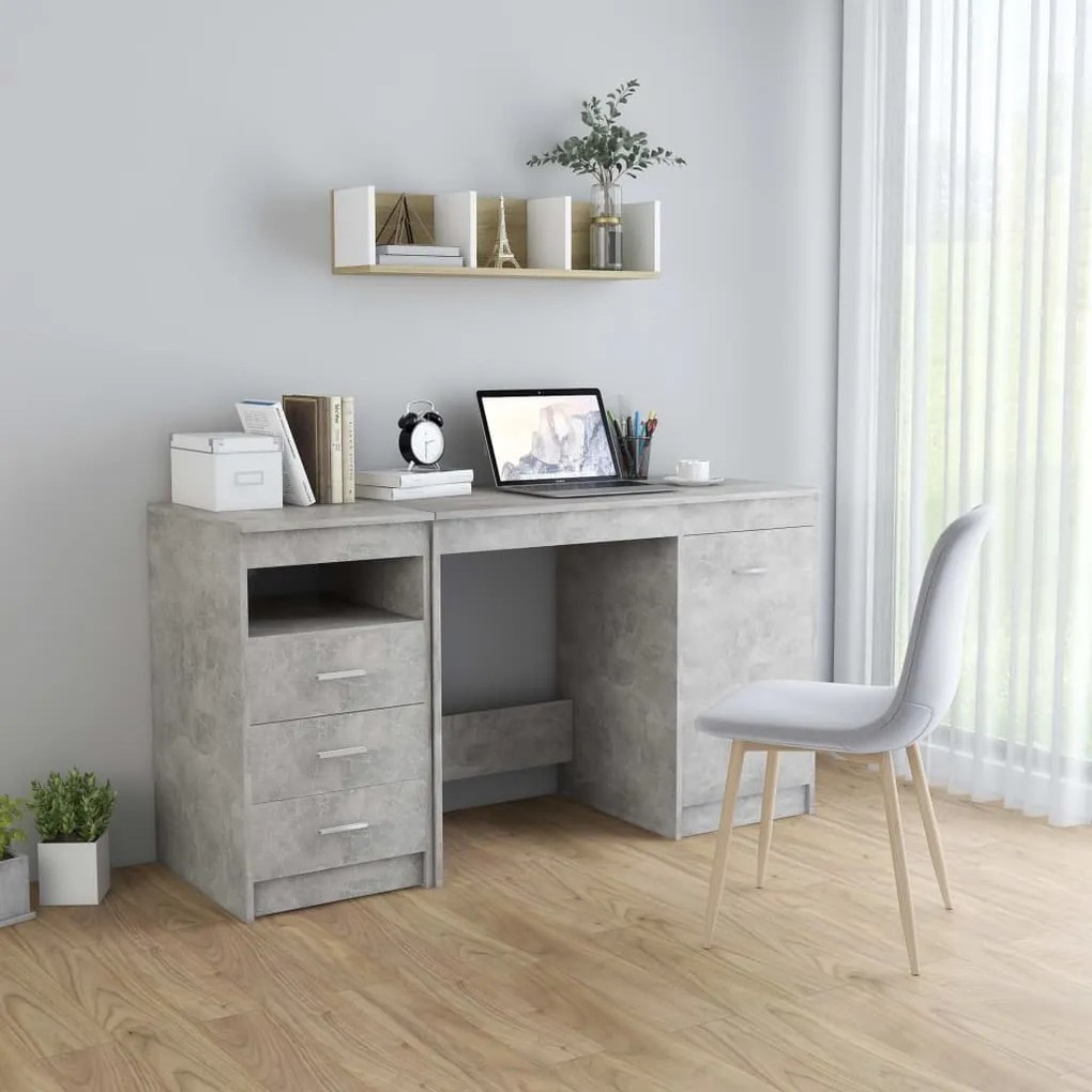 Psací stůl betonově šedý 140 x 50 x 76 cm kompozitní dřevo 3054784