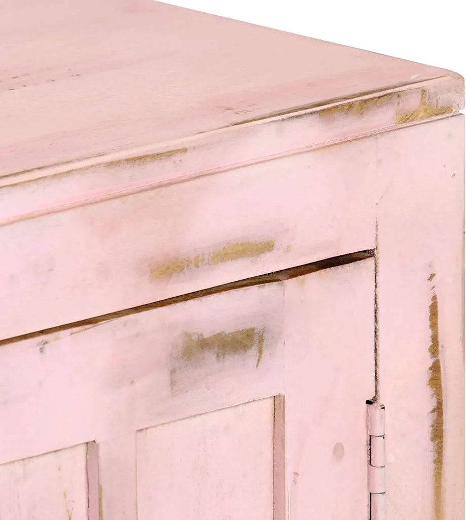 Příborník světle růžový 110x35x70 cm masivní mangovníkové dřevo 247764