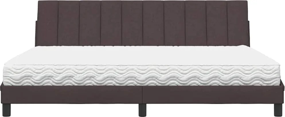 Postel s matrací Hanko tmavě hnědá 200 x 200 cm textil 3310555