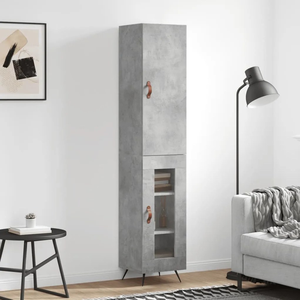 Skříň highboard betonově šedá 34,5x34x180 cm kompozitní dřevo 3199021