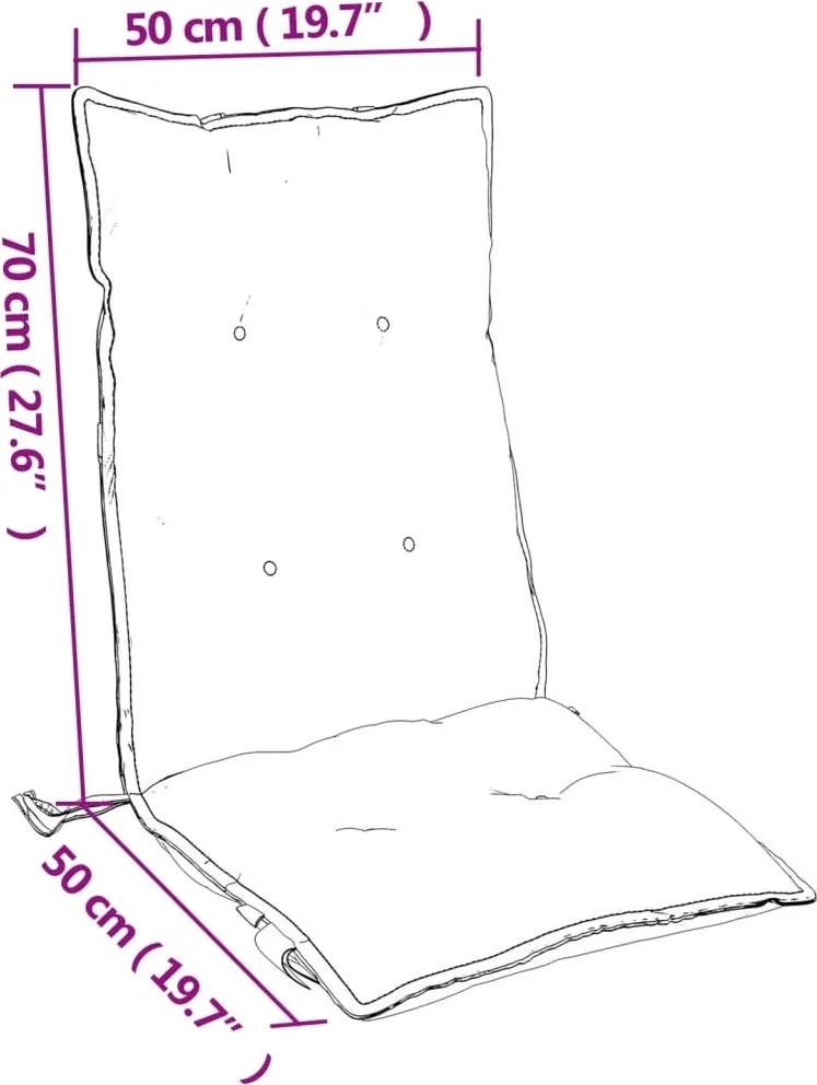 vidaXL Podušky na židli s vysokým opěradlem 6 ks látka oxford [377661] Barva: black check pattern