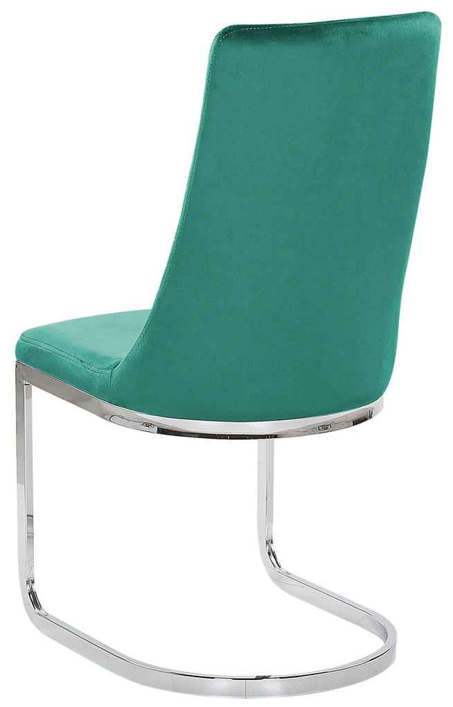 Sada 2 sametových zelených jídelních židlí ALTOONA Beliani