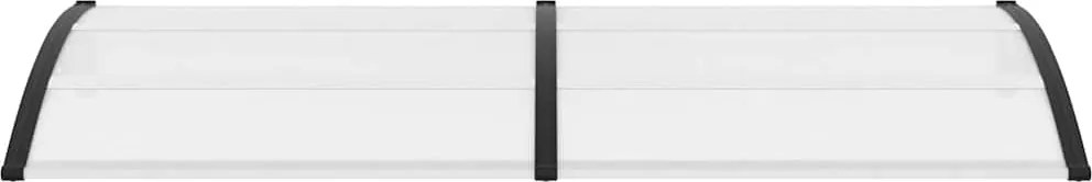 Vchodová stříška černá a průhledná 240 x 75 cm polykarbonát 144816