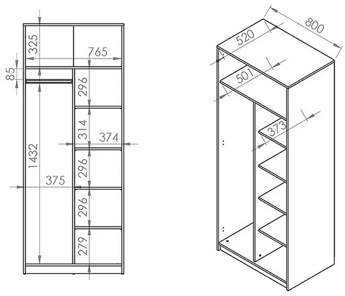 Casarredo Šatní skříň VILLOSA šedá/bílá/růžová