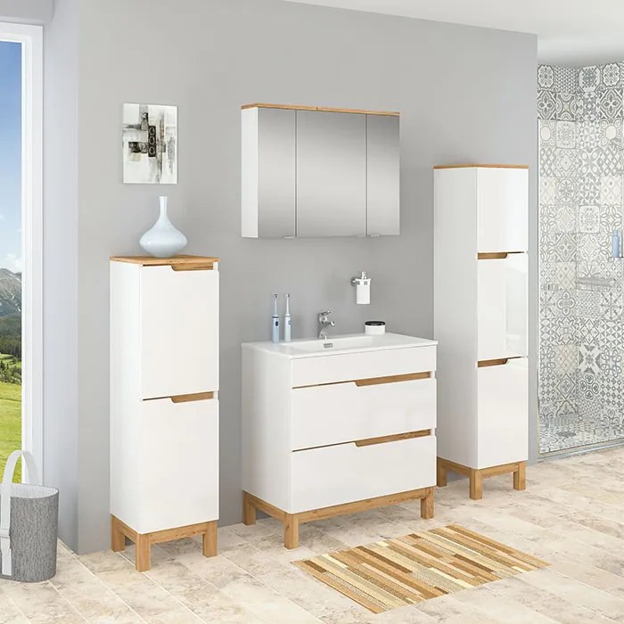 A-Interiéry Koupelnová skříňka s keramickým umyvadlem Spree 80-2Z - spree_80_2z