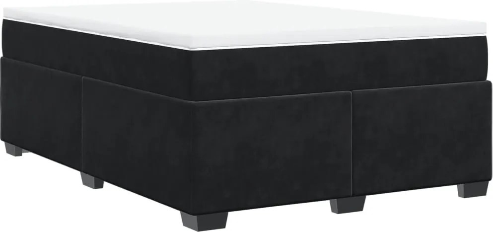 Box spring postel s matrací černá 140 x 190 cm samet 3285283