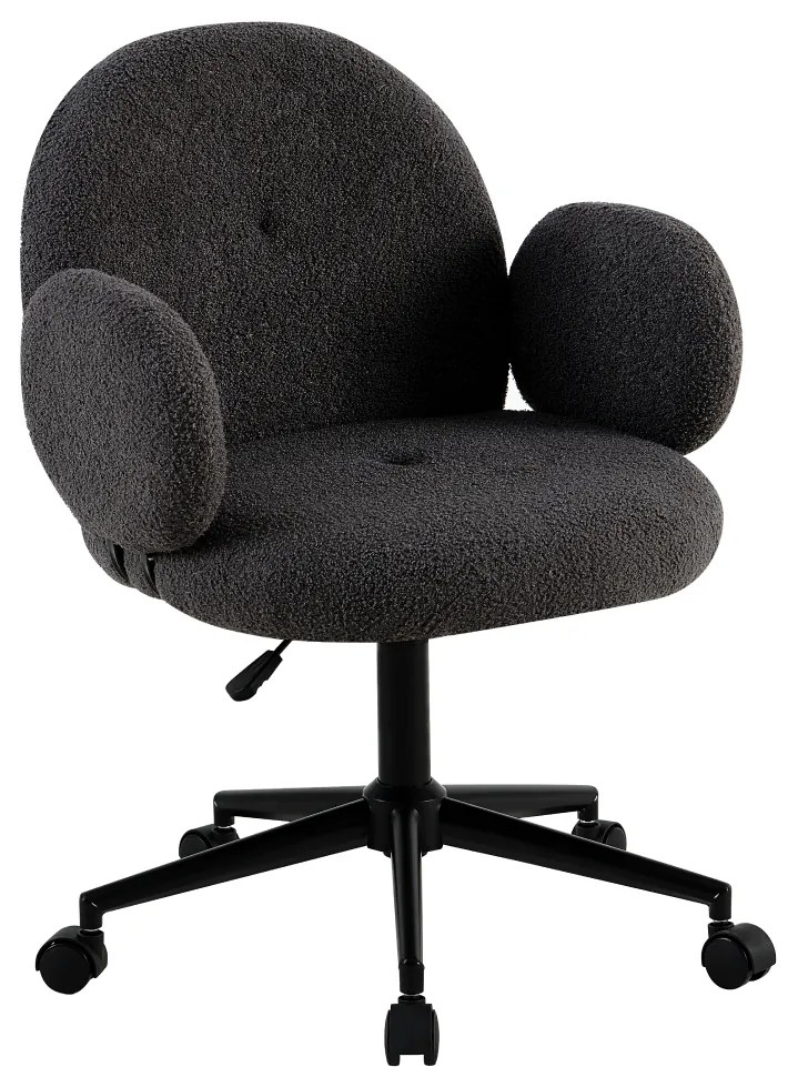 Designová kancelářská židle ALEA - šedá látka Bouclé